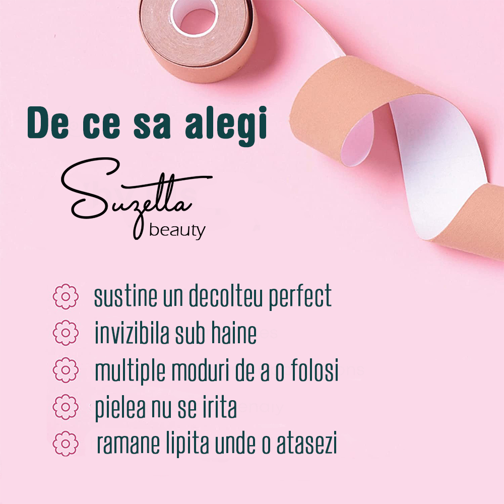 Set Banda pentru Sani 7.5cmX5m + Plasturi din Silicon pentru Sani, boob ...